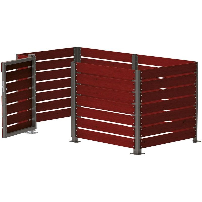 Porte en stratifié compact acajou ou chêne pour cache conteneur
